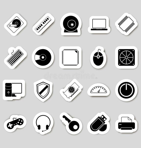 Computer icons stikers stock vector. Illustration of icon - 31096539