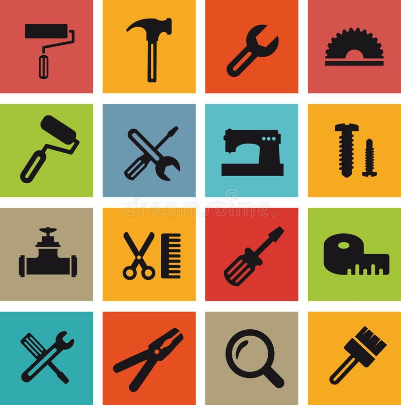 Computer icons tools stock vector. Illustration of engineering - 76376890