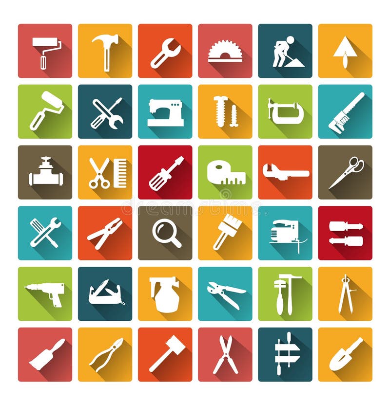 Computer icons tools stock vector. Illustration of trowel - 76385699