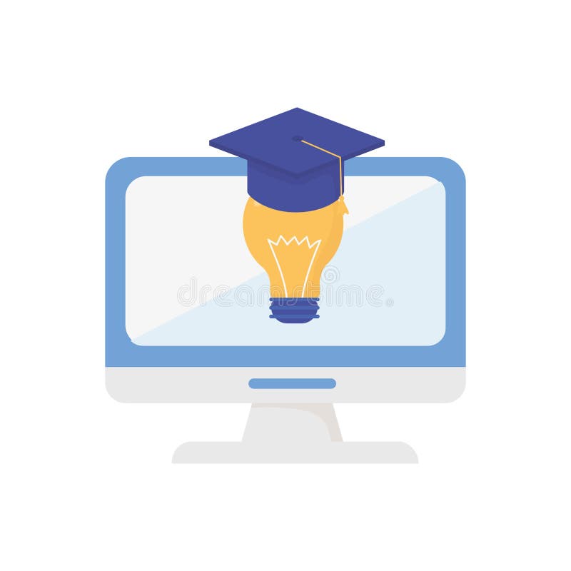Computer Idea Graduation School Education Online Image Stock Vector ...