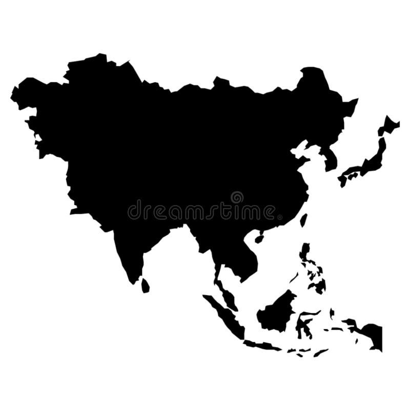 Asia blind map stock illustration. Illustration of planet - 257872863