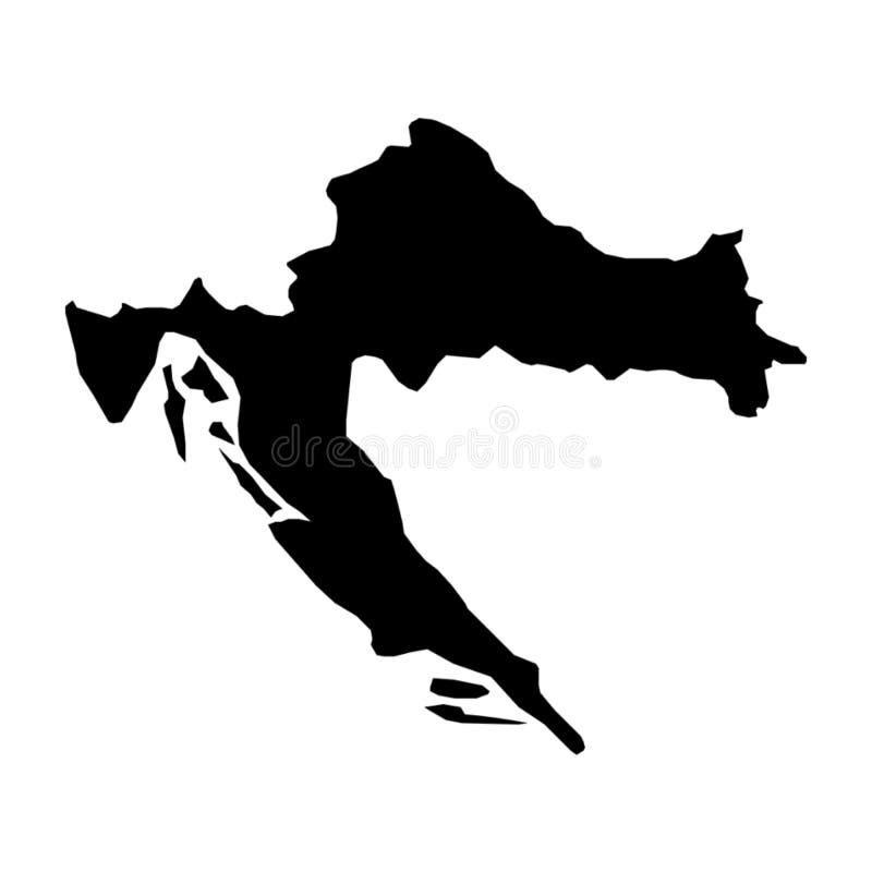 Croatia blind map stock illustration. Illustration of croatian - 257936956
