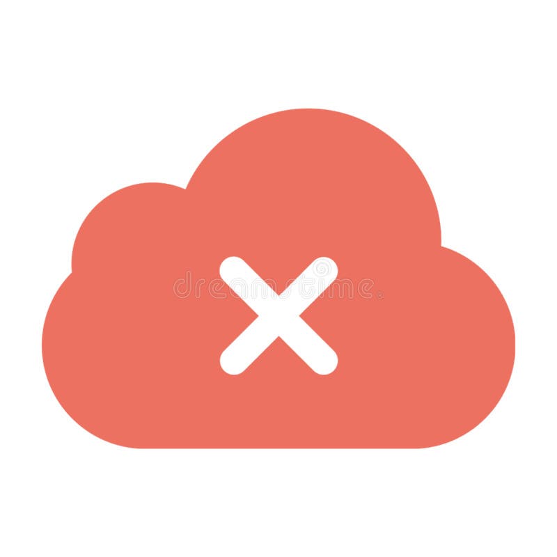 Cloud Error or Cancel or Disconnect Connection Icon. Cloud Computing ...