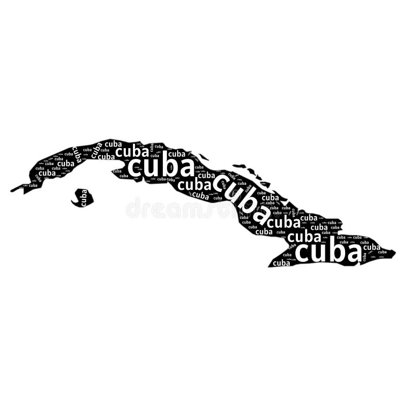 Cuba Map with Name. Isolated White Background Stock Illustration ...