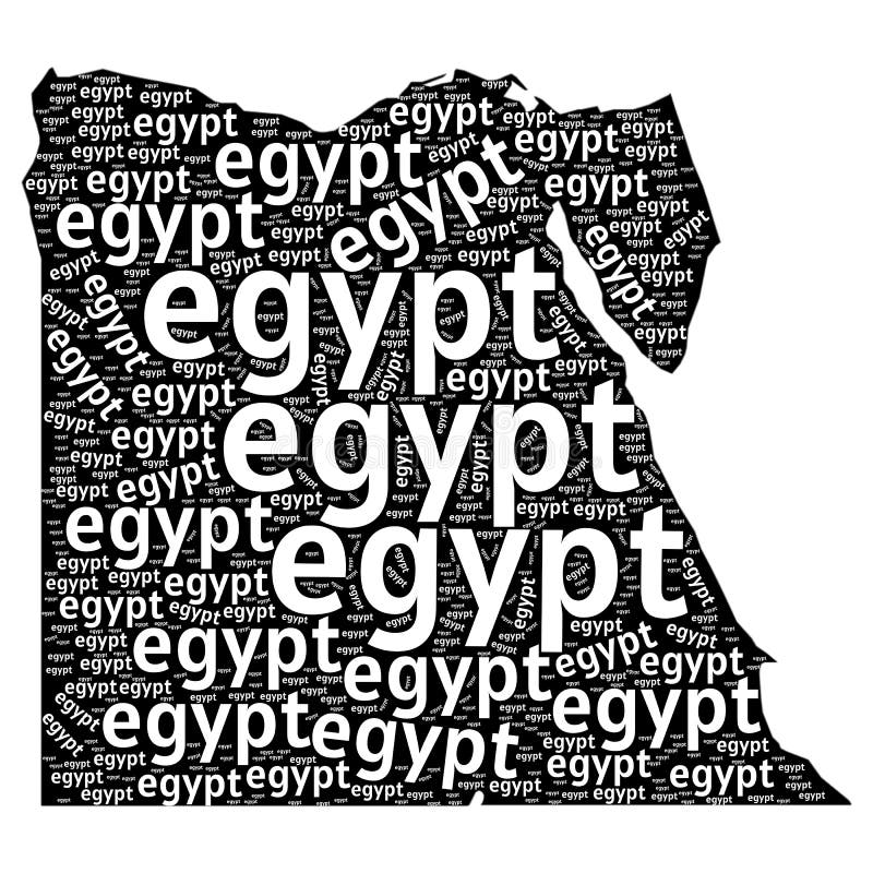 Egypt Map with Name. Isolated White Background Stock Illustration ...