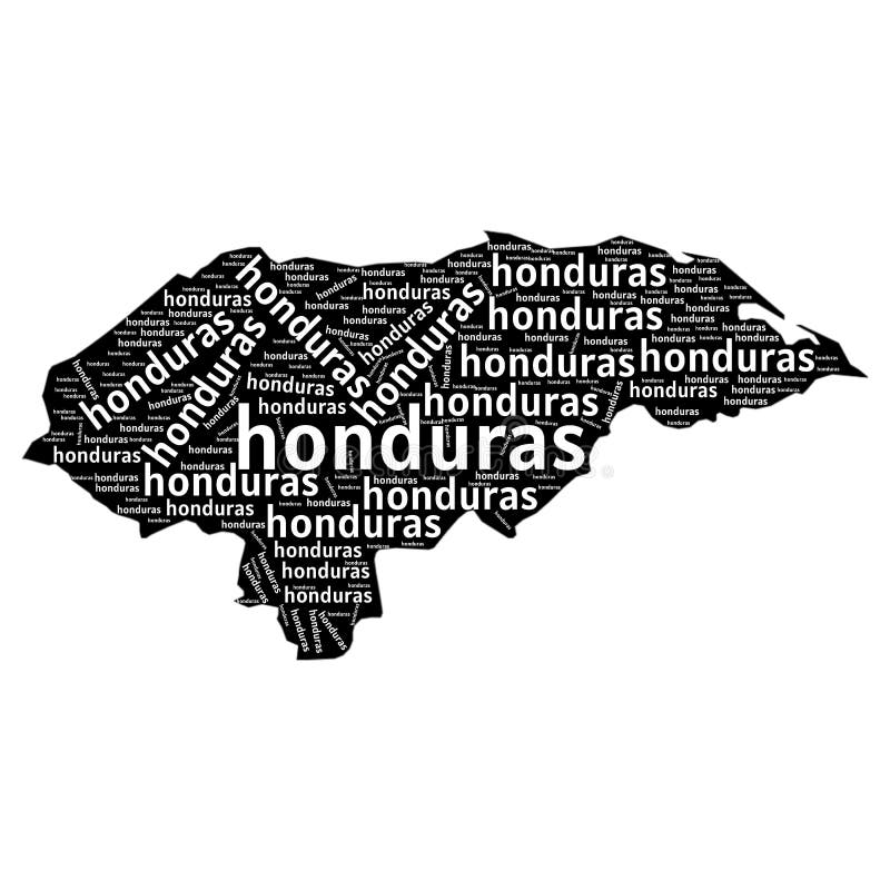 Honduras with Name. Isolated White Background Stock Illustration ...