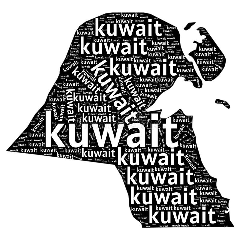 Kuwait with Name. Isolated White Background Stock Illustration ...