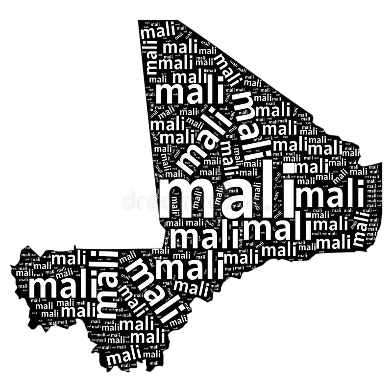 Mali Map with Name. Isolated White Background Stock Illustration ...