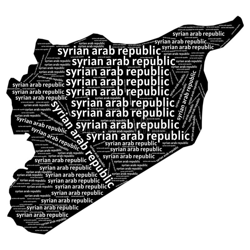 Syrian Arab Republic Map with Name. Isolated White Background Stock ...