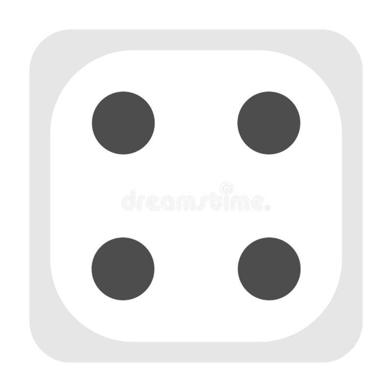 Dice Four Icon. Golden Dice Four Symbol on Matte Gold Plate Stock ...