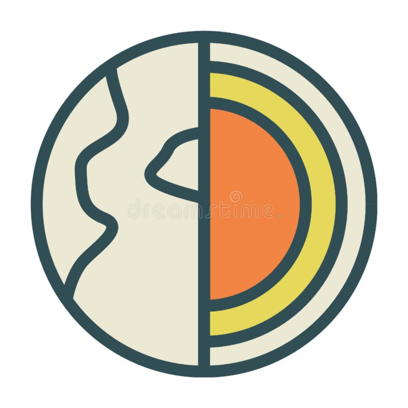 Earth core icon stock illustration. Illustration of africa - 258520308