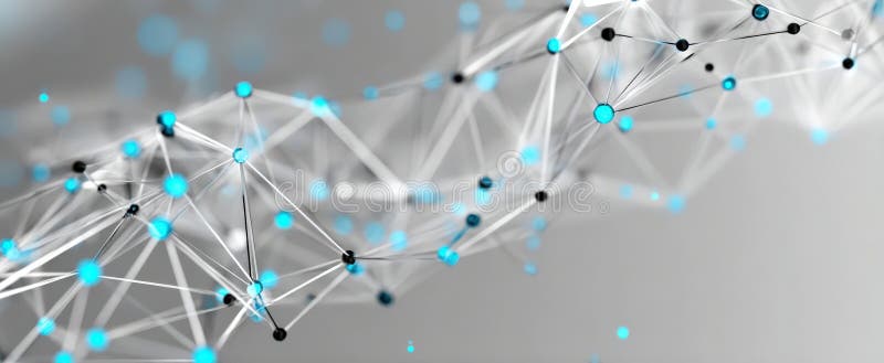 A Computer Image of a Network of Lines and Dots on Blue Stock Image ...