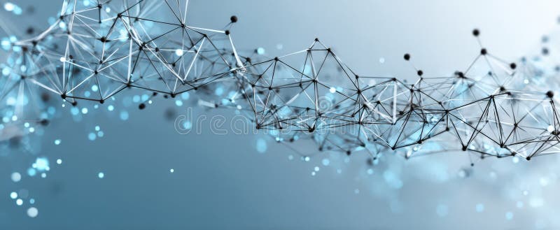 A Computer Image of a Network of Lines and Dots on Blue Stock Photo ...