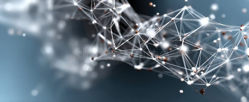 A Computer Image of a Network of Lines and Dots on Blue Stock Photo ...