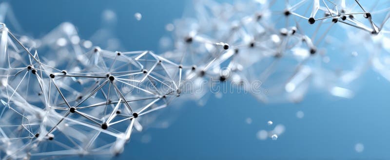 A Computer Image of a Network of Lines and Dots on Blue Stock Photo ...