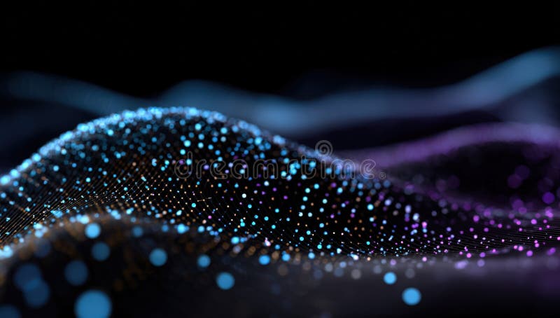 A Computer Image of Particles on a Black Background Stock Image - Image ...