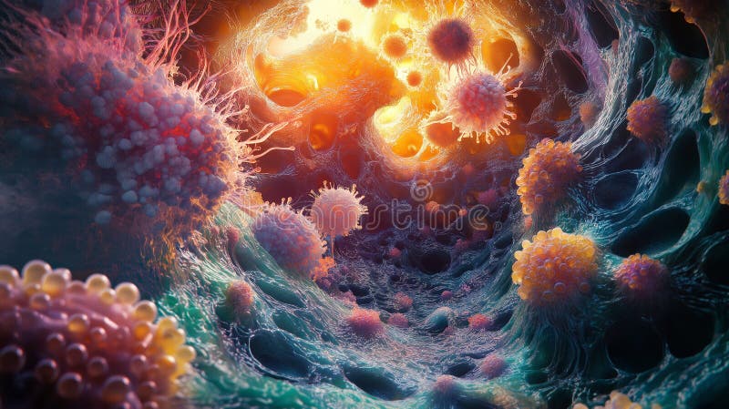 Computer Renders Microscopic or Cellular Environments in Intricate ...