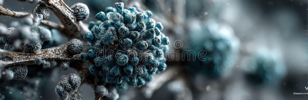 A Computer Image of a Virus Surrounded by Water Bubbles Stock Image ...