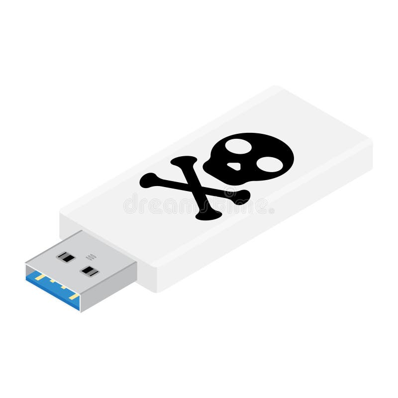 Computer Virus on Usb Flash Card Stock Illustration - Illustration of ...