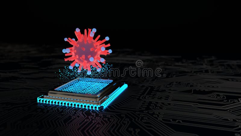 Computer Infection by a Virus. Stock Illustration - Illustration of ...
