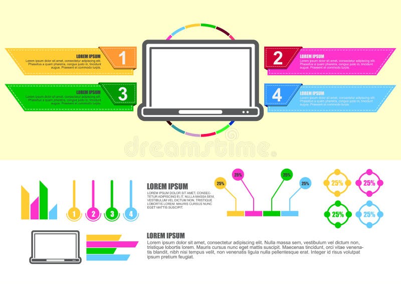 Computer Infographic Design Chart Stock Vector - Illustration of ...