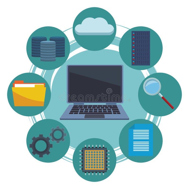 Computer and Informatic Items Stock Vector - Illustration of interface ...