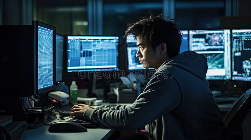 Computer Information Technology Employees Stock Illustration ...