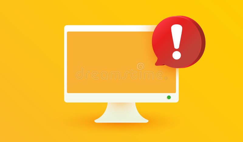 Computer Interface Alert Notification Icon on Yellow Backround Vector ...