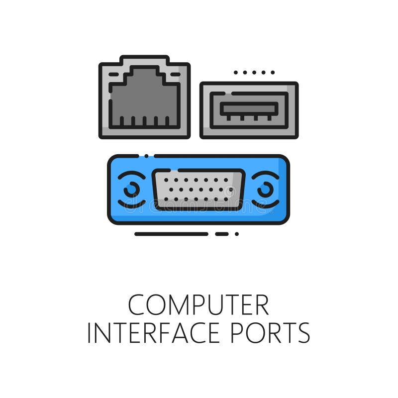 Computer Interfaces Software Color Line Icon Stock Image - Image of ...