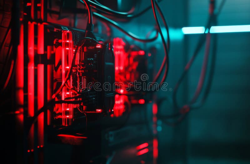 A Computer with Internal LED RGB Lighting and CPU Cooling Fans ...