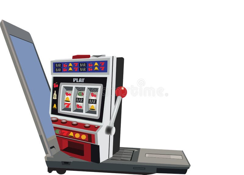 Computer Internet Connection with Slot Machine Stock Vector ...