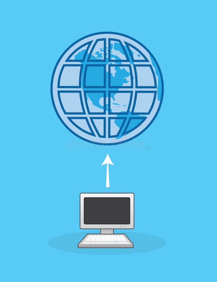 Computer Internet Earth stock vector. Illustration of symboln - 40607115