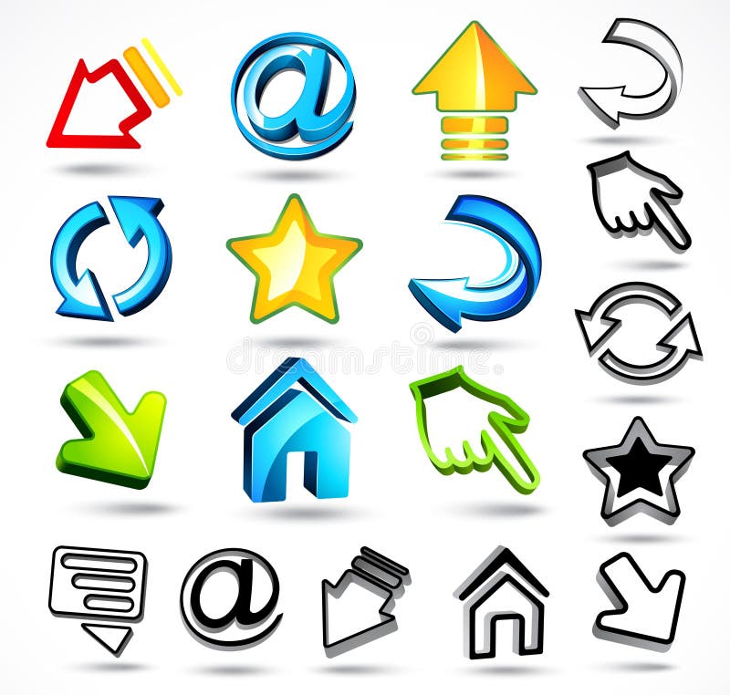 Computer arrow icons stock vector. Illustration of line - 13606254