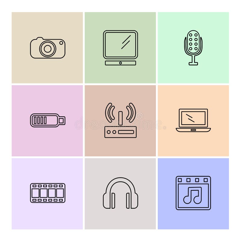 Computer, Internet , Multimedia , Infrared , Camera ,eps Icons Stock ...