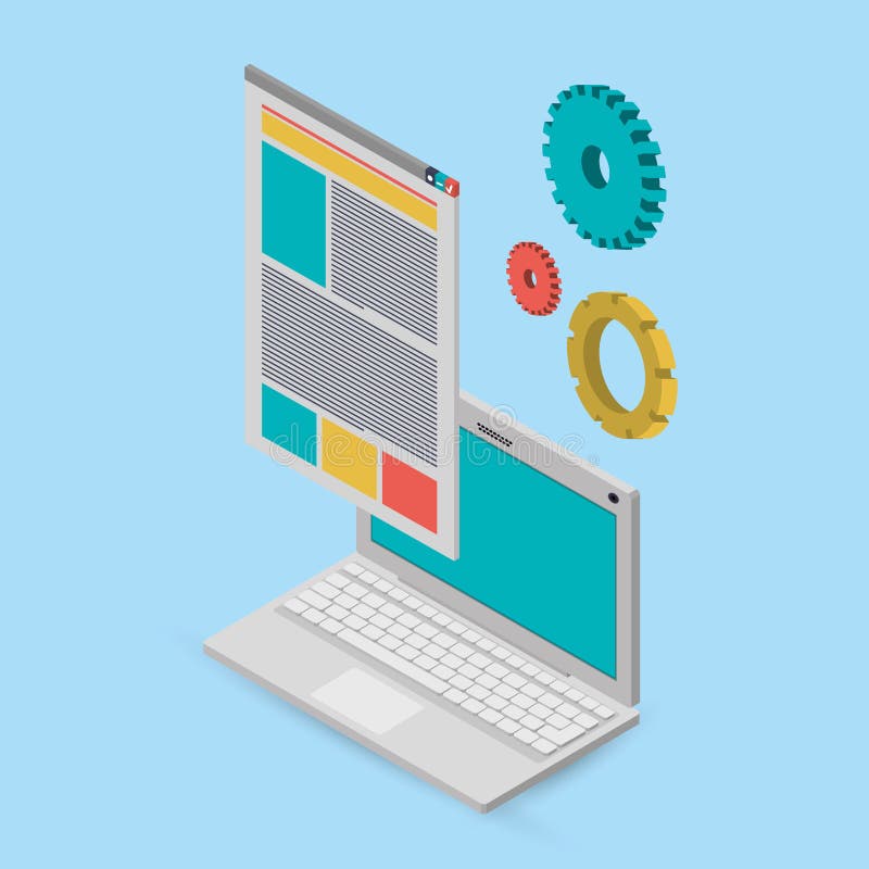 Computer with Internet Related Icons Image Stock Vector - Illustration ...