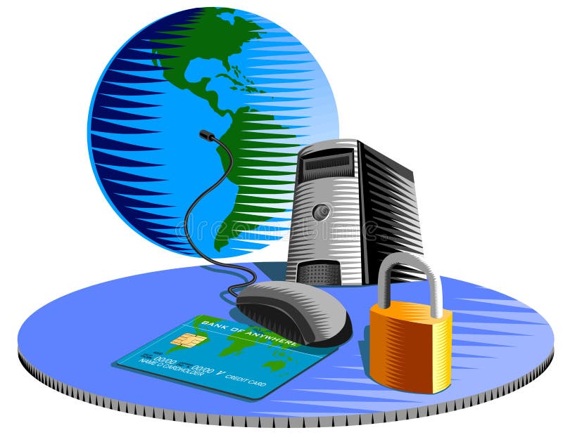 Computer internet security stock vector. Illustration of credit - 2601553