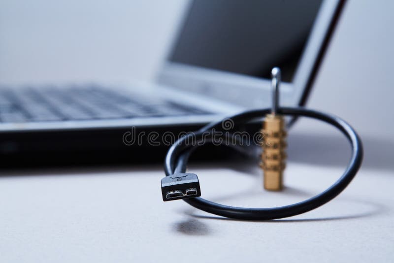 Computer or Internet Security. Data Protection Concept: External Hard ...