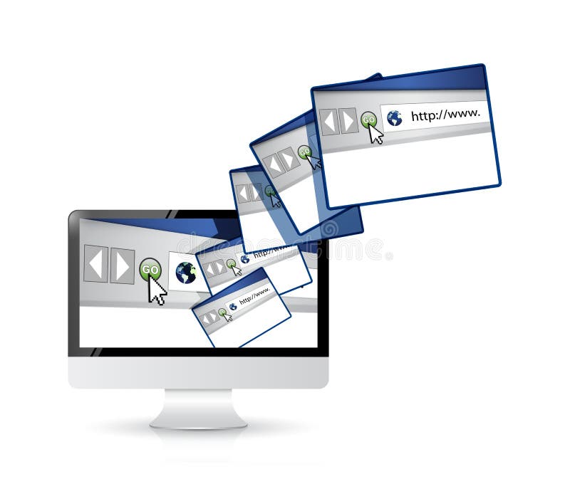 Computer Internet Sites Connection Stock Illustration - Illustration of ...