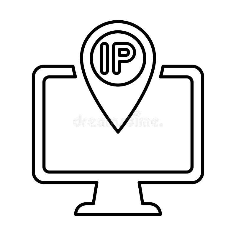 Computer Ip Address Icon in Outline Style Stock Vector - Illustration ...