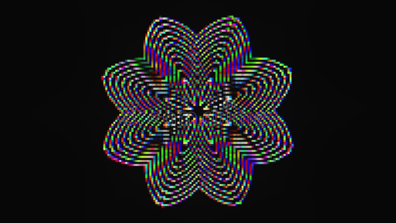 Computer Iridescent Generated Flower Shape Vibrant Vintage Old School ...