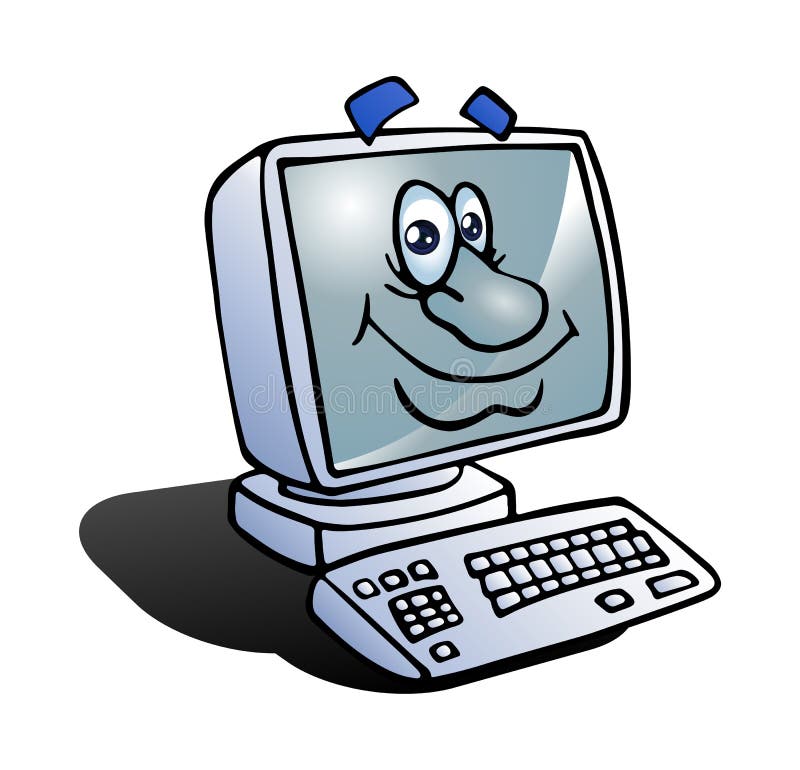 Smiling computer stock illustration. Illustration of keyboard - 3488625