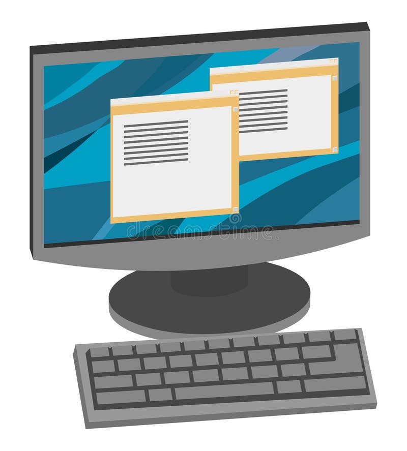 Computer Isometric Vector stock vector. Illustration of office - 10567826