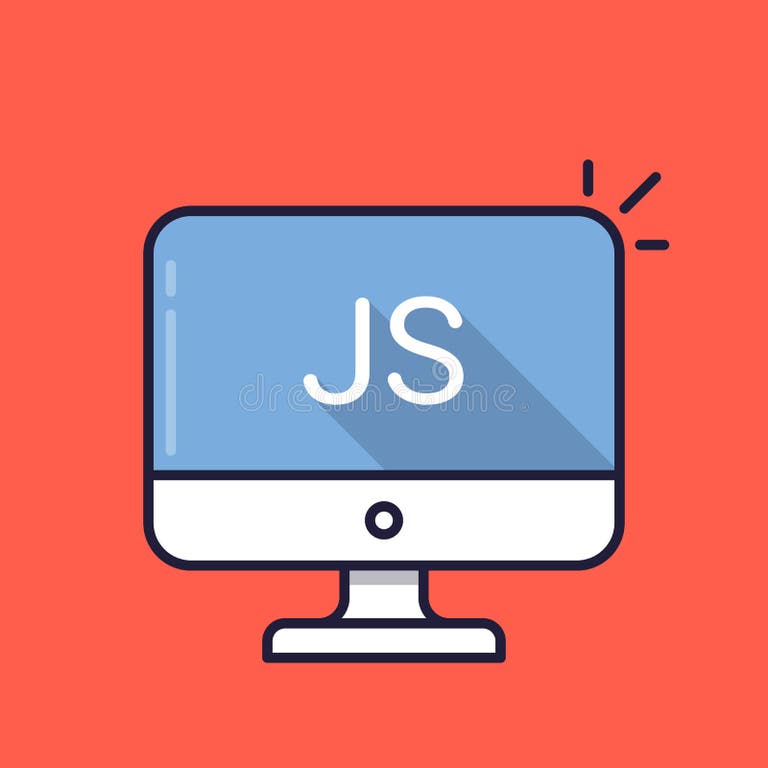 Computer with JS Word on Screen. Javascript Scripting Language Stock ...