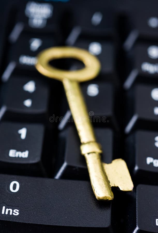 Computer with Key stock image. Image of concepts, symbol - 248461