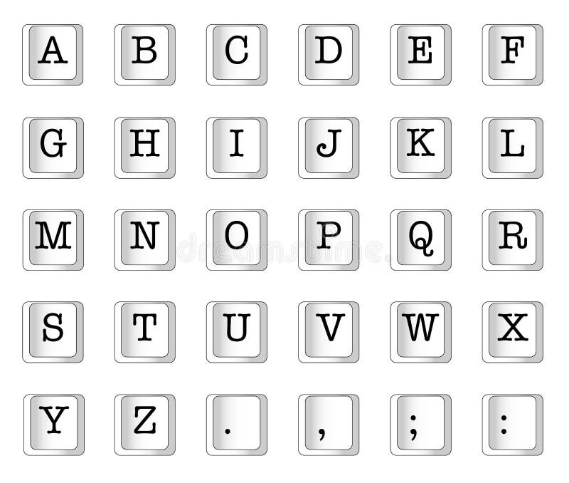 Computer Key Alphabet stock illustration. Illustration of characters ...
