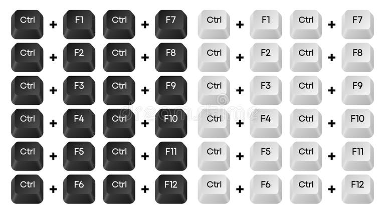 Computer Key Combinations. Set of Key Combinations. Command Set Icons ...