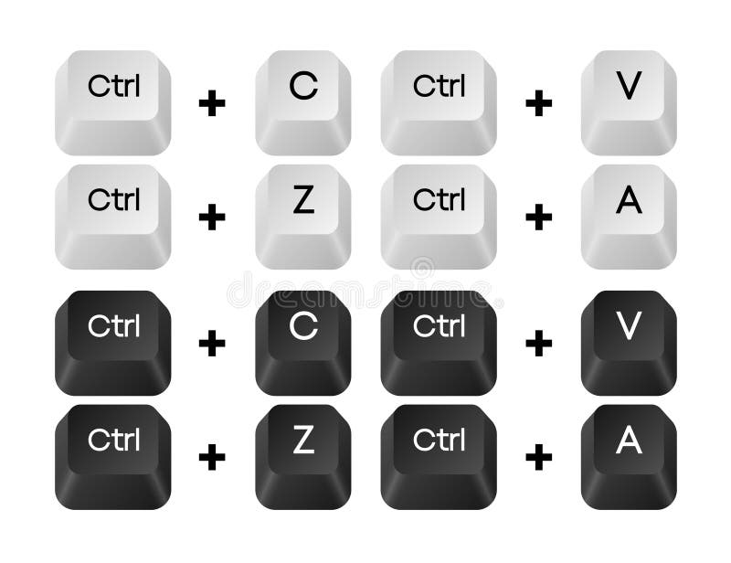 Computer Key Combinations Set Of Key Combinations Command Set Icons Computer Keyboard Button