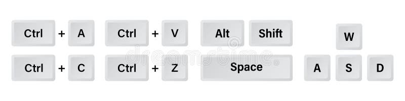 Computer Key Combinations Set Of Key Combinations Command Set Icons Computer Keyboard Button 9125
