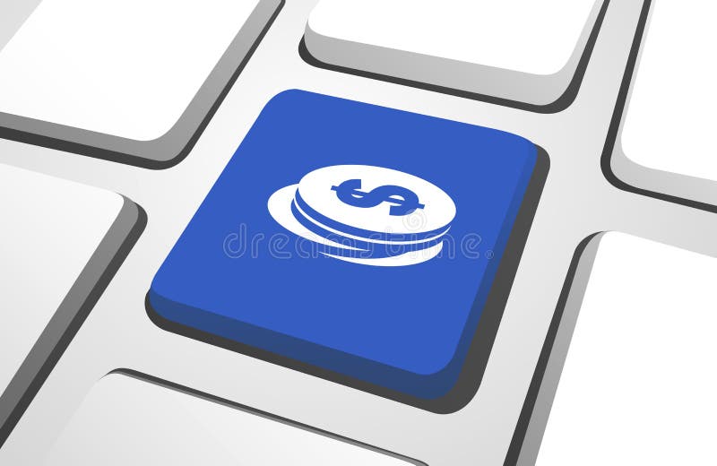 Computer Key : Currency Dollar Sign Stock Illustration - Illustration ...