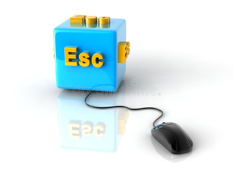 Computer key Esc stock illustration. Illustration of isolated - 46077609